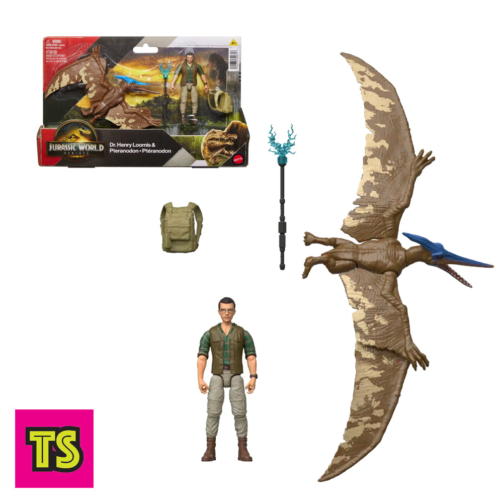 Dr. Henry Loomis with Pterodactyl, Jurassic World Rebirth by Mattel ...