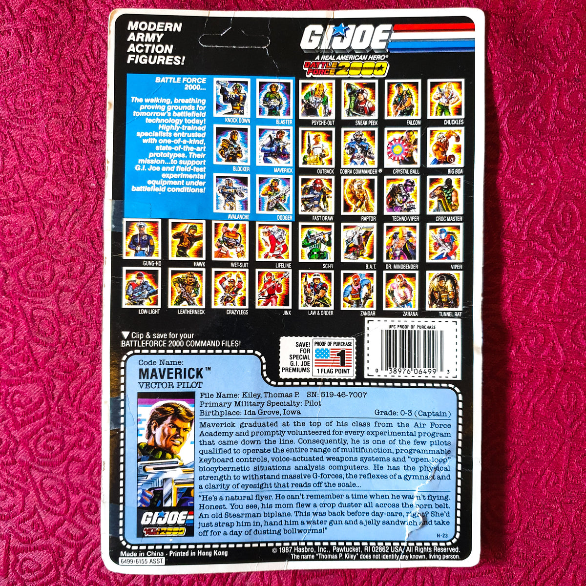 ToySack | GI Joe Maverick, 1987 Mint on Open Card – "ToysAaack" | Re ...