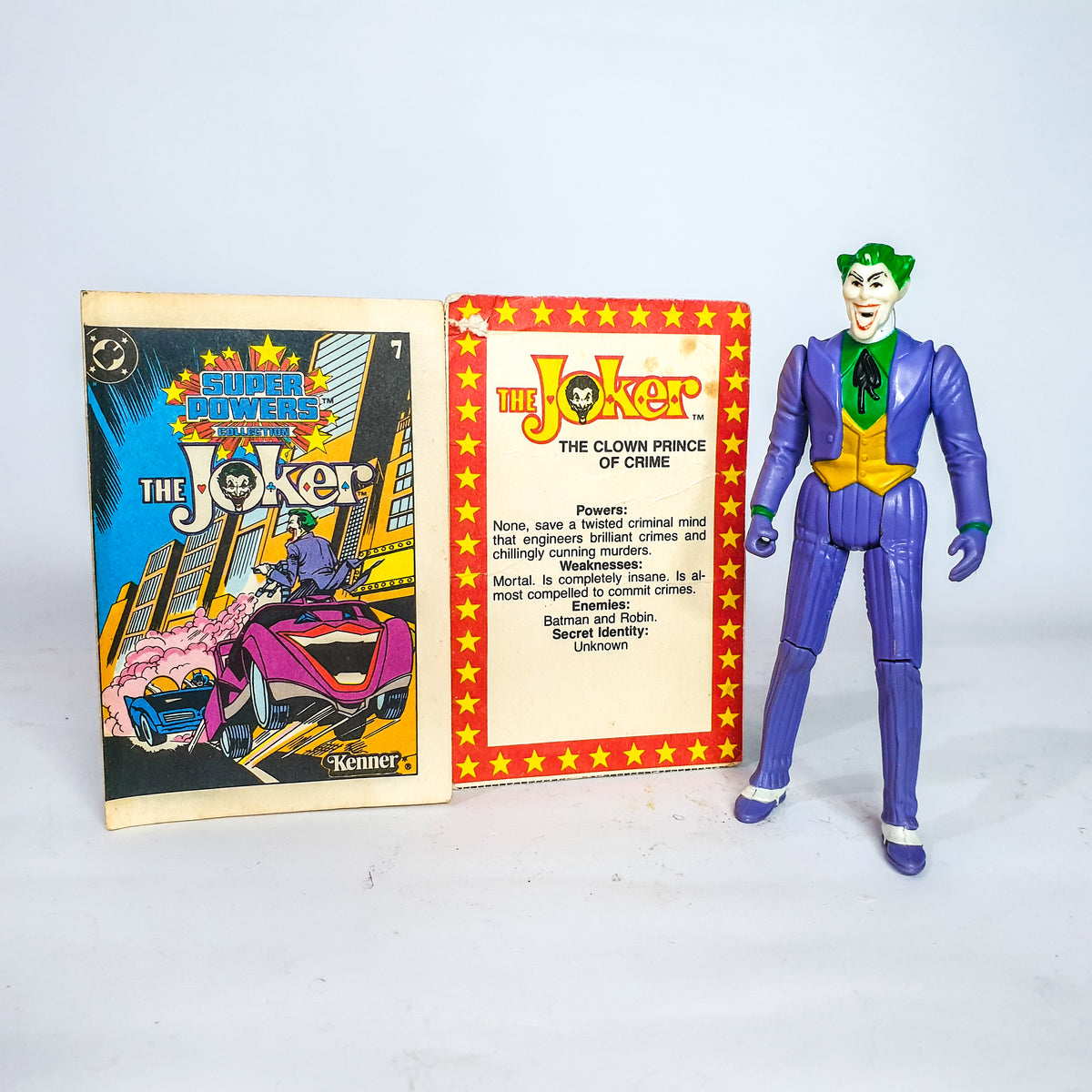 ToySack | Joker with Comic & Card, Super Powers by Kenner 1984 ...